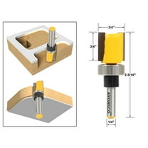 Yonico 3 Bit 5/8" Diameter Flush Trim Template Router Bit Set - 1/4 ...