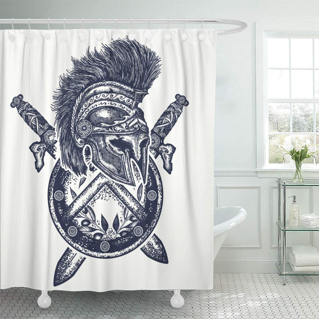 CYNLON Spartan Helmet Crossed Swords and Shield Symbol of Bravery ...