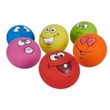 2 Pack 2.8" Smiley Face Squeaky Dog Toys Soft Dog Balls Latex Rubber ...