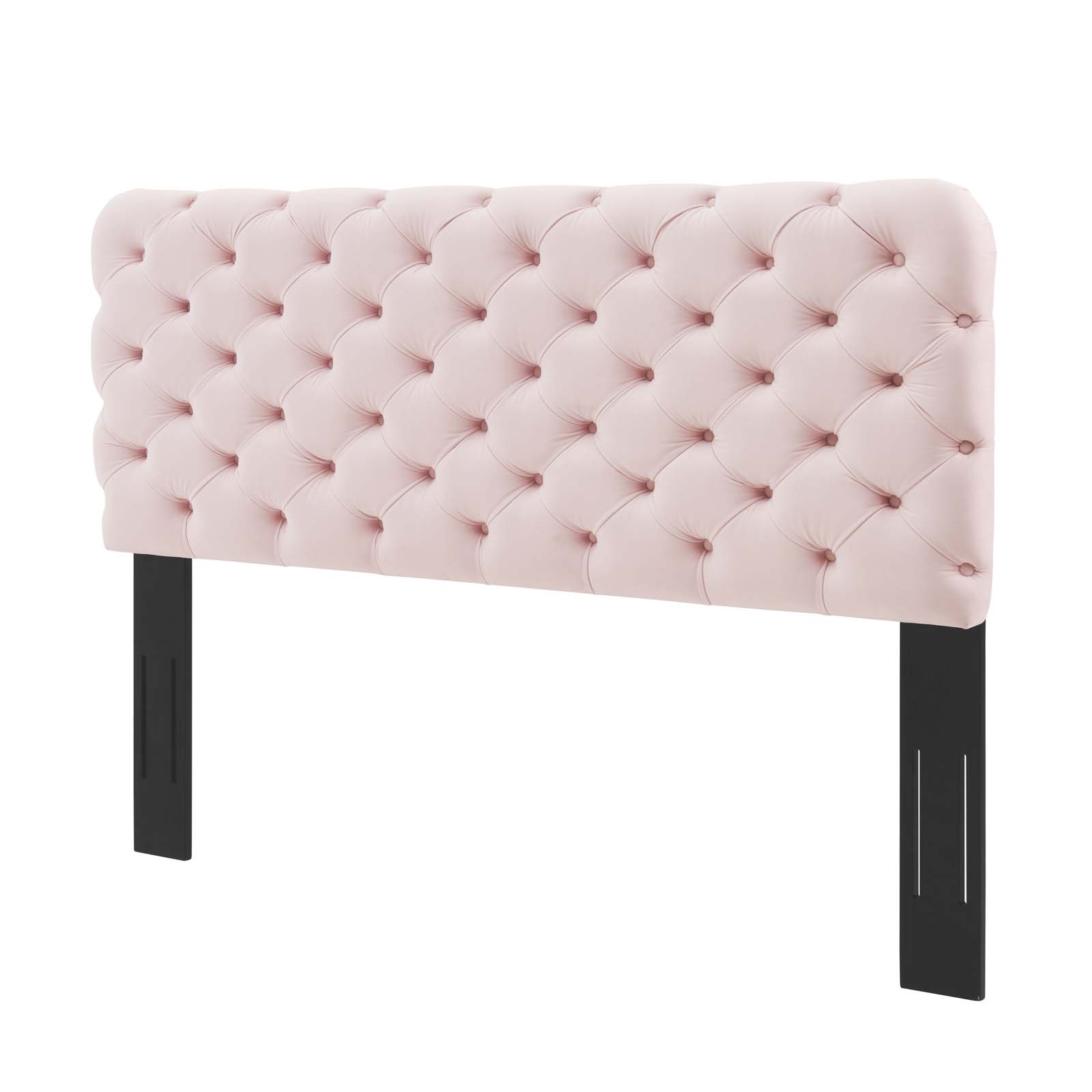 Tufted Headboard, Full Queen Size, Velvet, Pink, Modern Contemporary ...