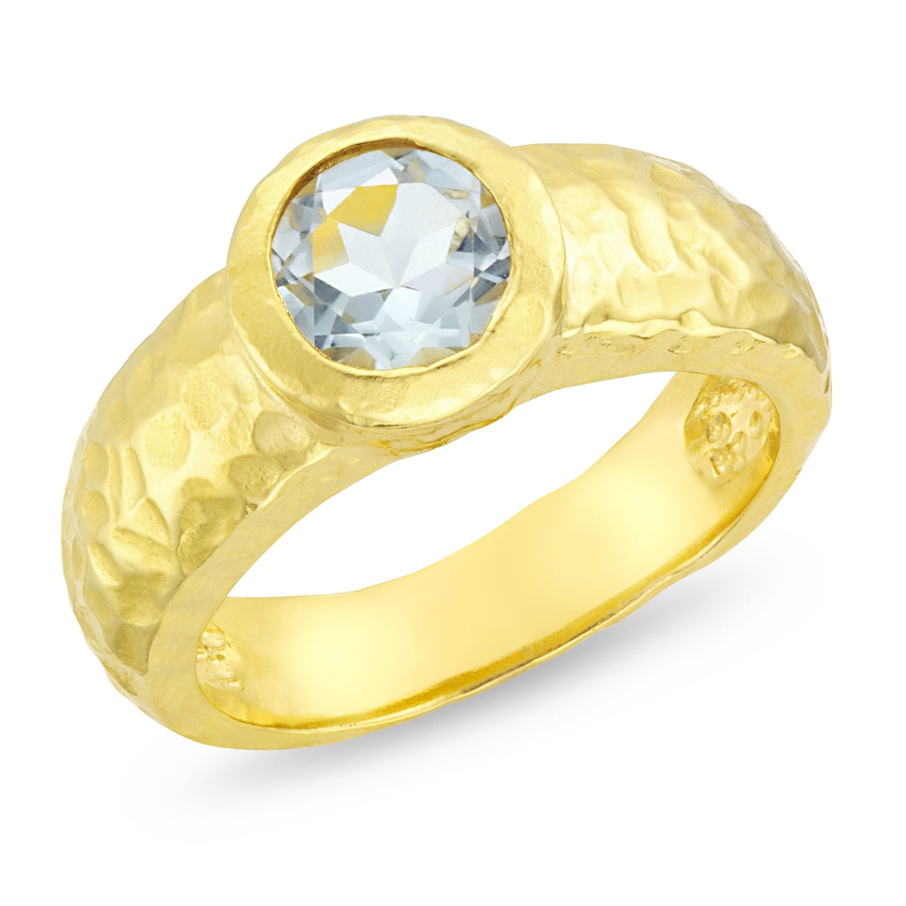 Forever Last 18 kt Gold Plated Women's Hammered Ring Quartz | Walmart ...