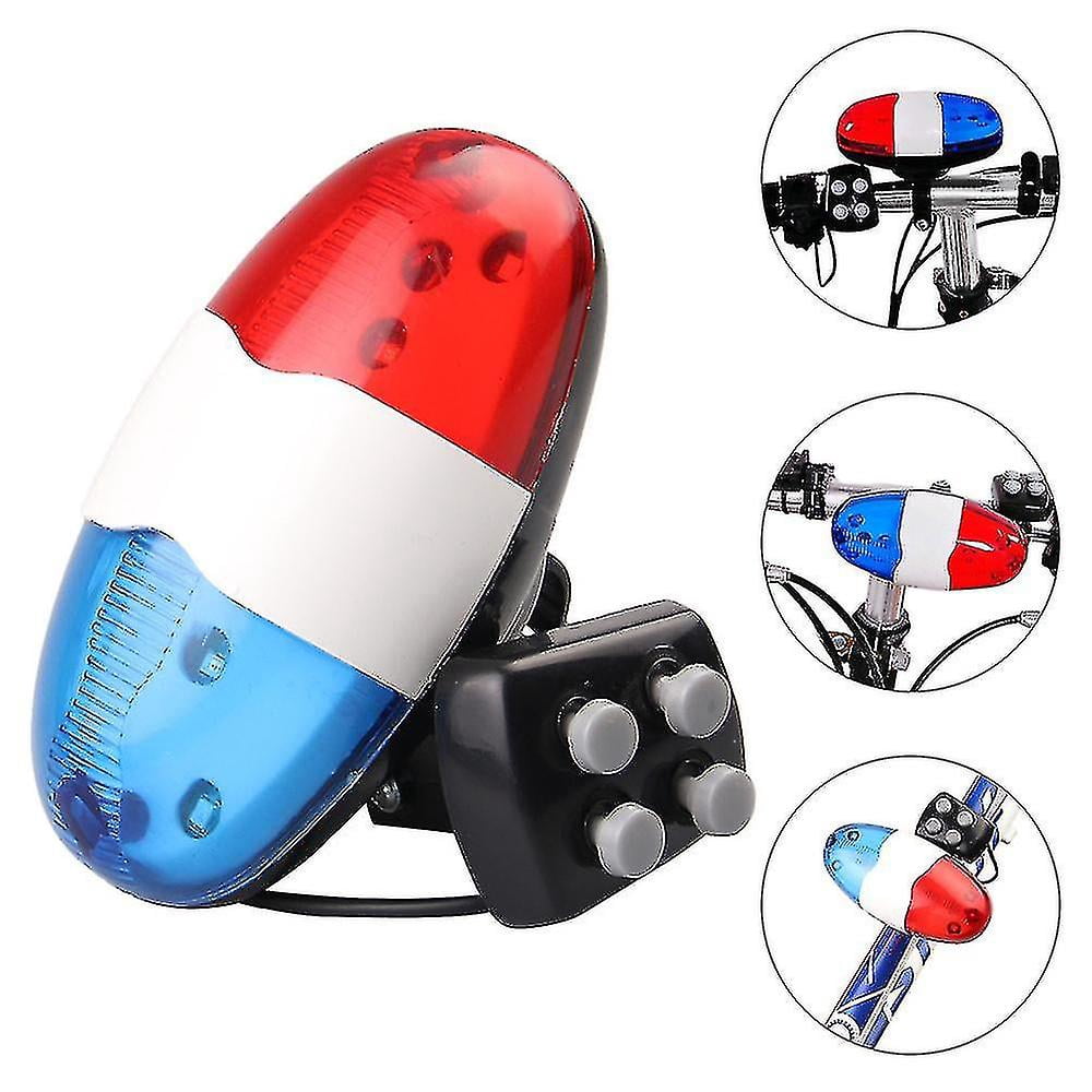 Mtb Bike 6 Leds 4 Tone Sounds Bicycle Bell Police Car Light Electronic ...