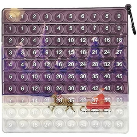 1-100 Numbers PopToys, Square Silicone Simple Big Size Push Pop Fidget ...