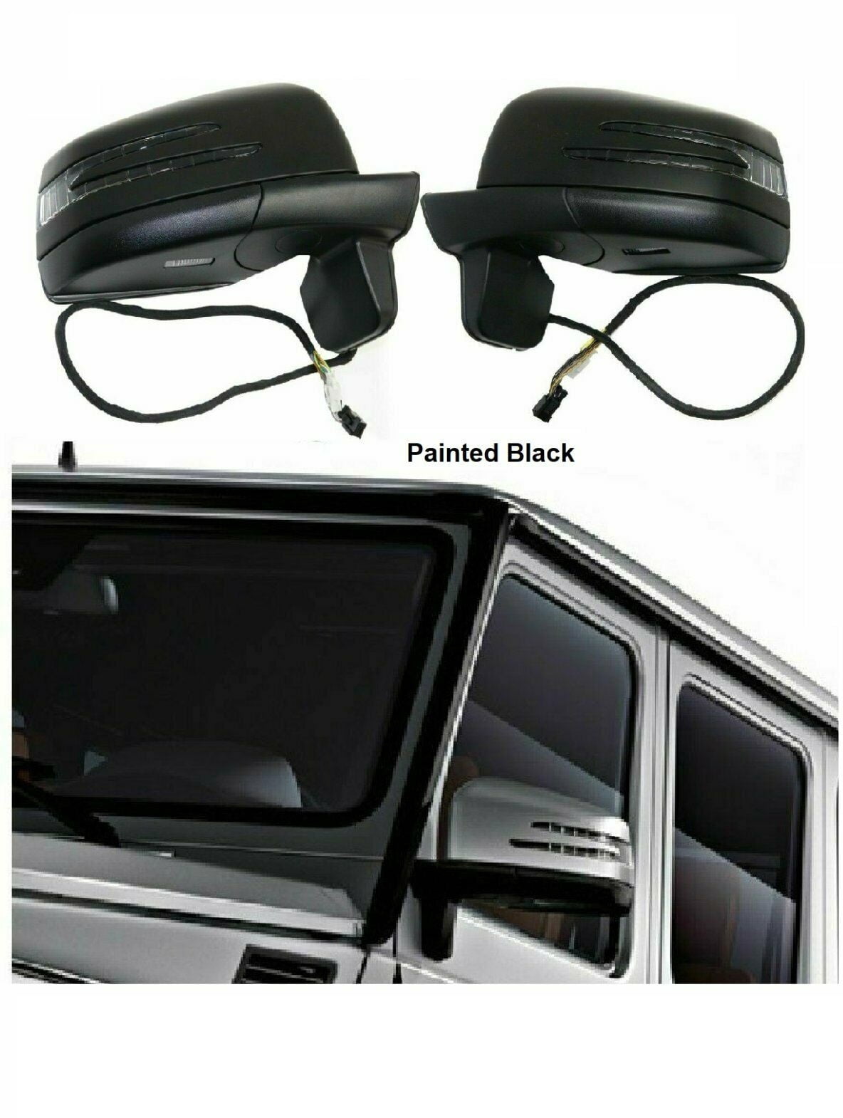 Aftermarket Facelift Black Side Mirrors Set For Benz G Class G500 G55 ...