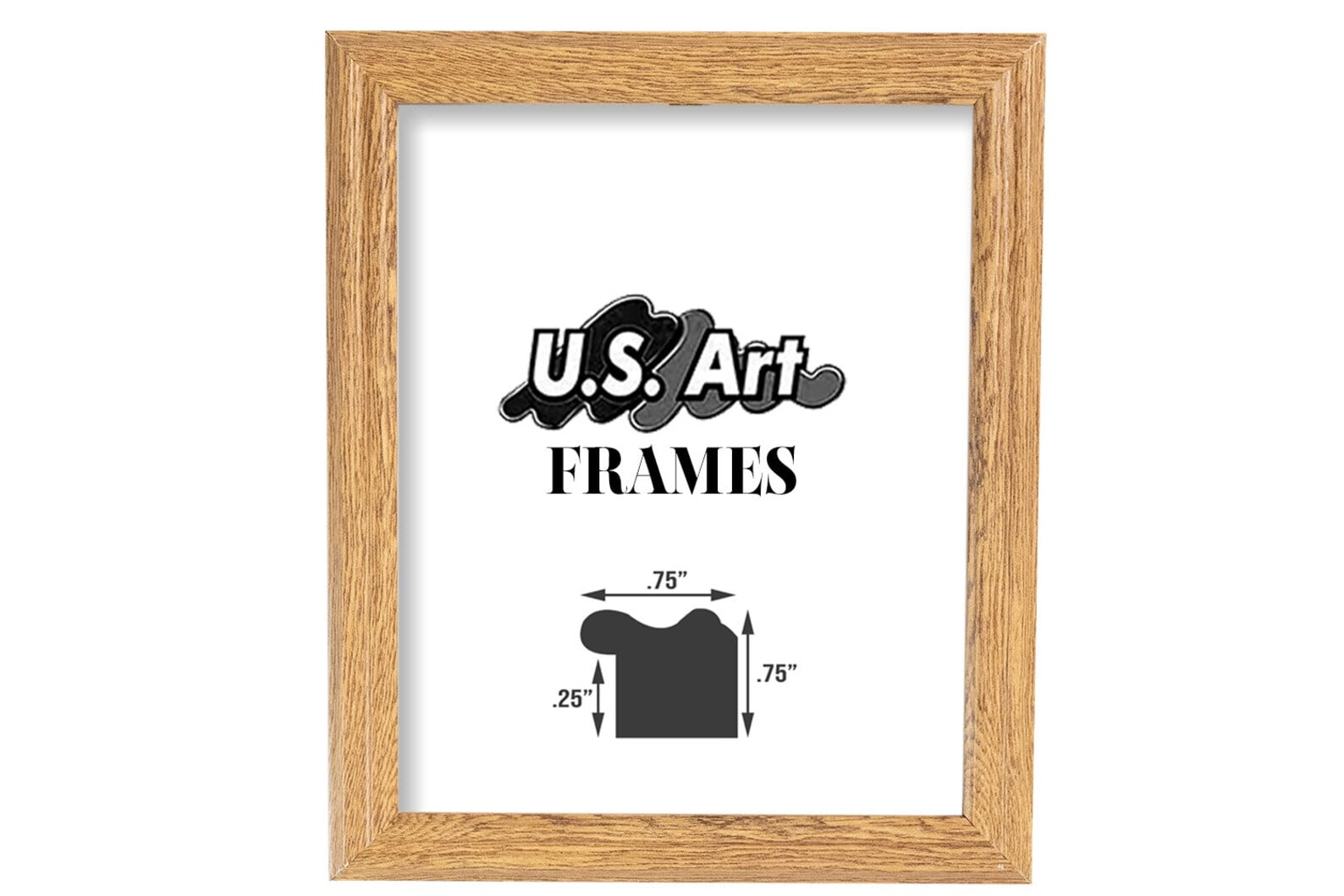 Oak .75 inch Picture Frame, Solid Wood Wall Decor Poster Picture Frames ...