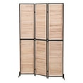3 Panel Room Divider,6Ft Wood Folding Privacy Screen Privacy Fence,Room ...
