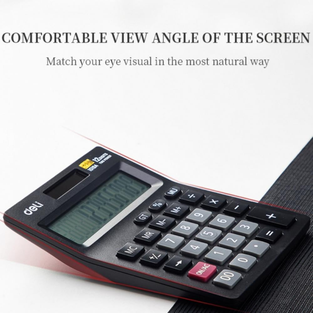 Deli Calculator, Standard Function Electronic Desktop Business Calculator with 12 Digit Large ...