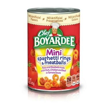 Great Value Spaghetti Rings Pasta with Meatballs in Tomato Sauce, 15 oz ...