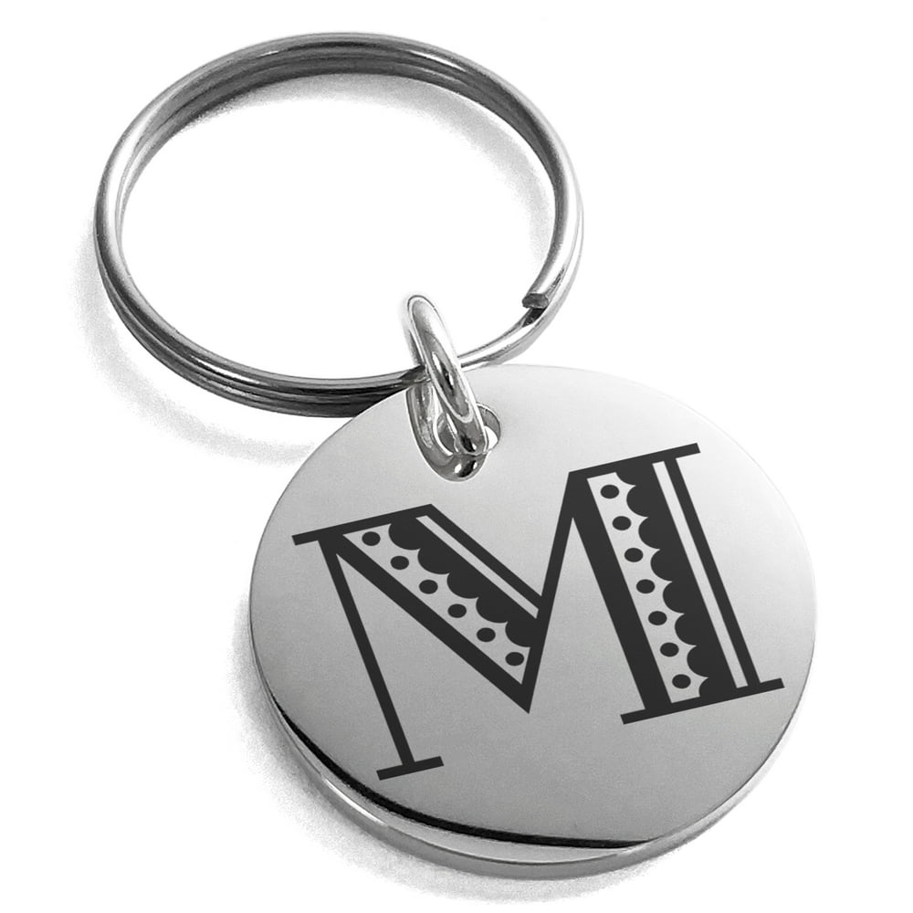 Tioneer - Stainless Steel Letter M Initial Metro Retro Monogram ...