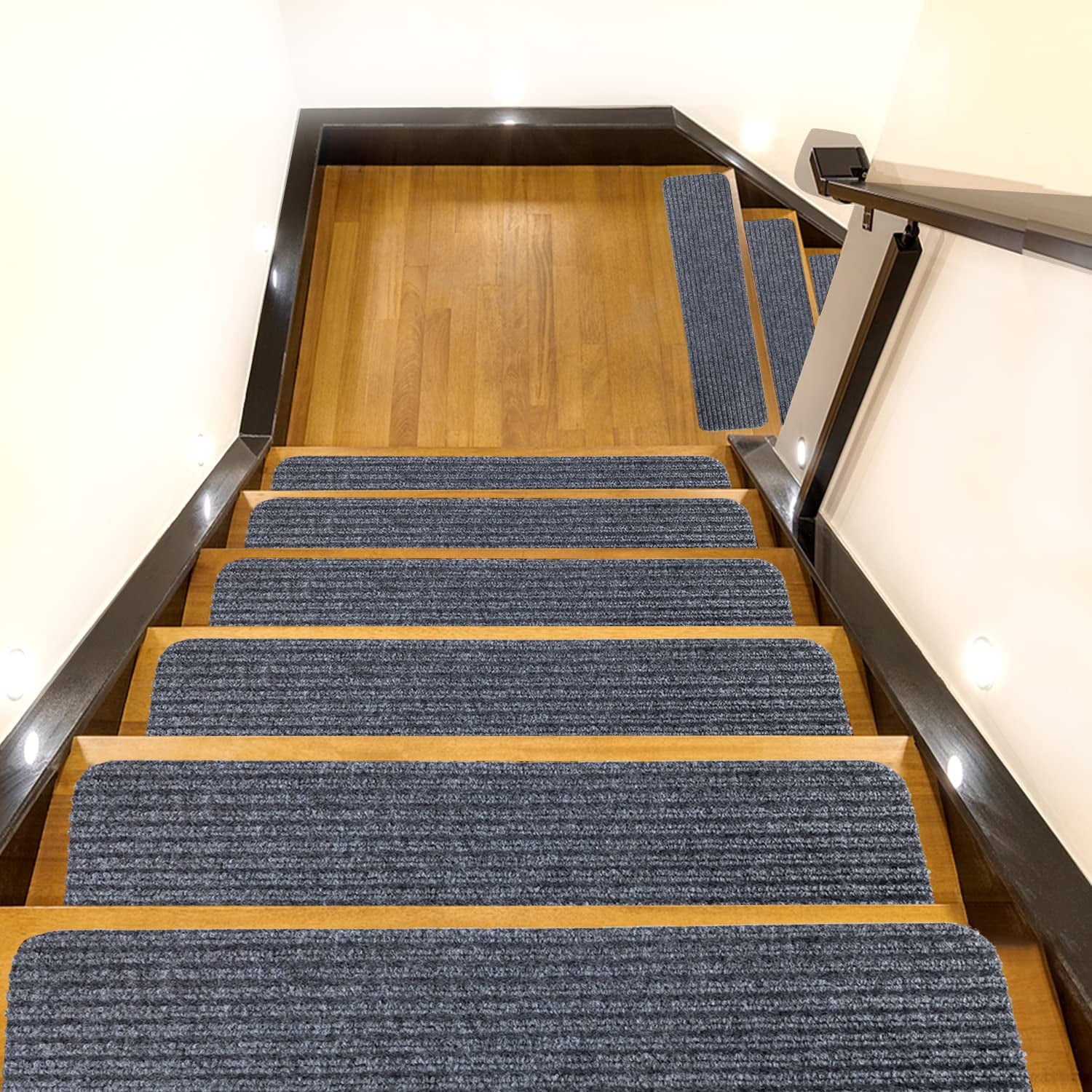 Non-Slip Stair Treads Carpet for Wooden Steps - 15pcs 8x30in, Safe Rug ...