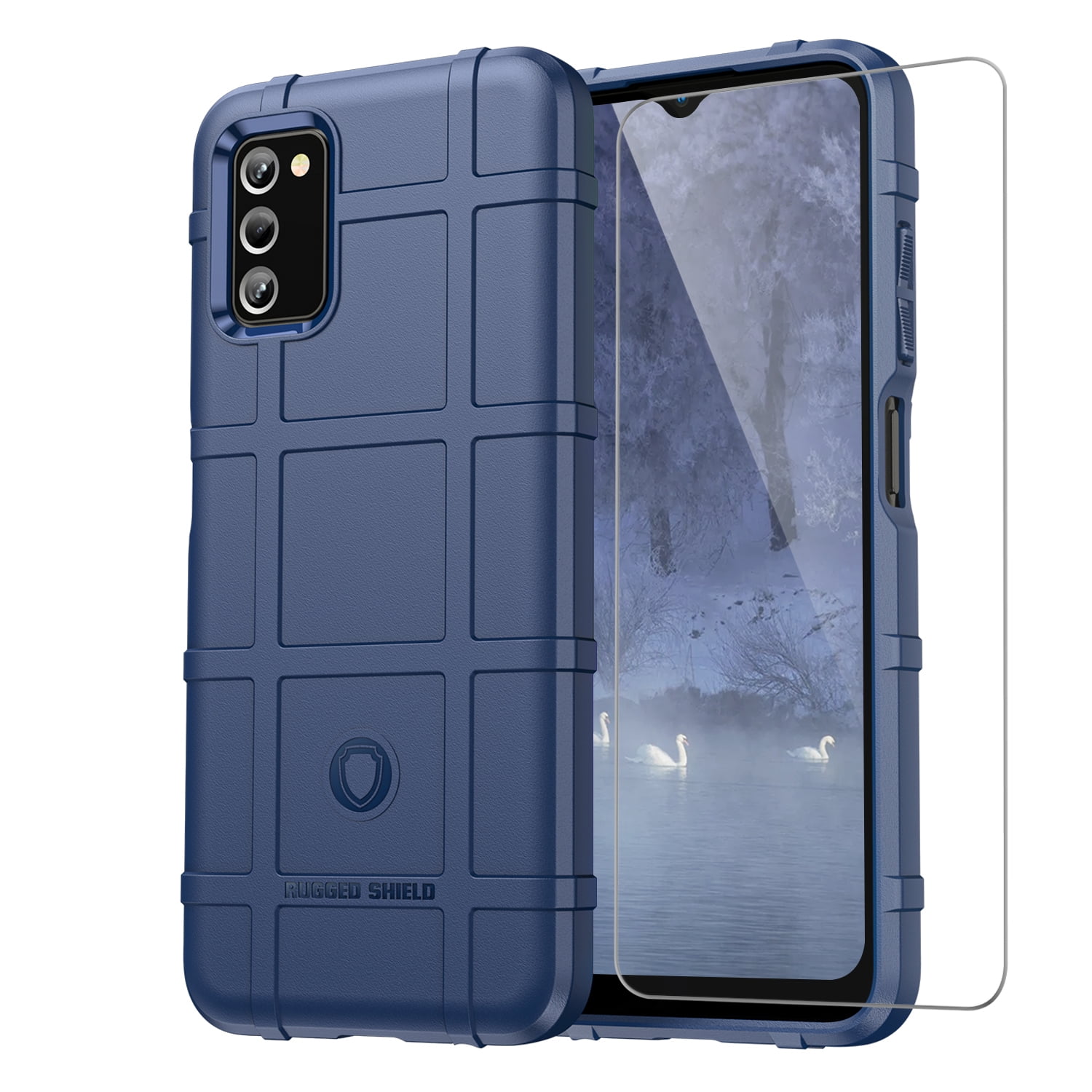 TJS Phone Case for Samsung Galaxy A03s, with Tempered Glass Screen ...