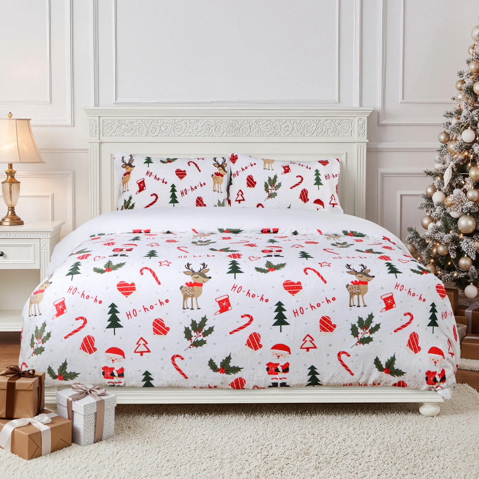 Click here for Gogreen Flannel Queen Christmas Duvet Cover Set  1... prices