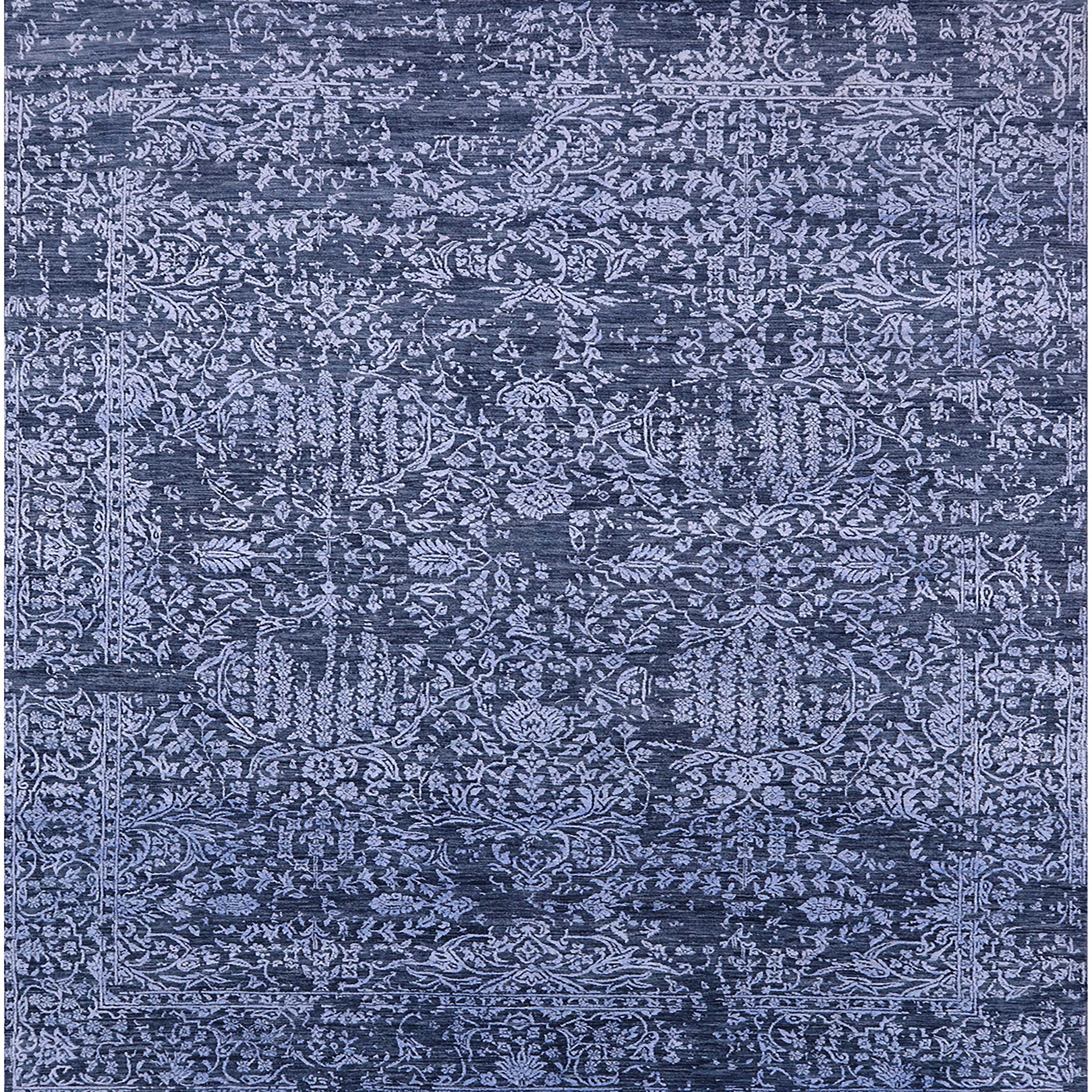 Ahgly Company Indoor Square Mid-Century Modern Blue Oriental Area Rugs ...