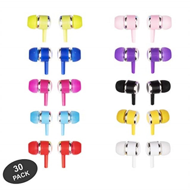 justjamz marbles colorful earbud headphones in bulk 3.5mm earbuds for ...
