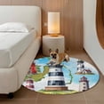3ft Round Rug Lighthouse Area Rugs for Living Room Bedroom Washable Non ...