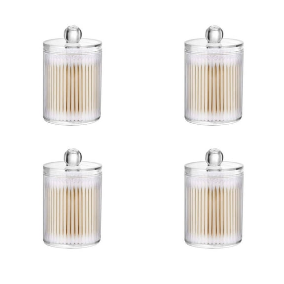 Relax love Qtip Holder Dispenser 3Pcs with Bamboo Lid Lightweight ...