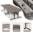 2PCS Conference Table with Wheels, 55.1“ Folding Conference Table, Flip ...