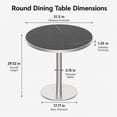 Miniyam 31.5 in. Round Tulip Dining Table for 2-4, Glossy Stone-Look ...