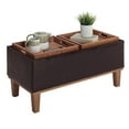 Convenience Concepts Brentwood Brown Storage Ottoman, Reversible Trays ...