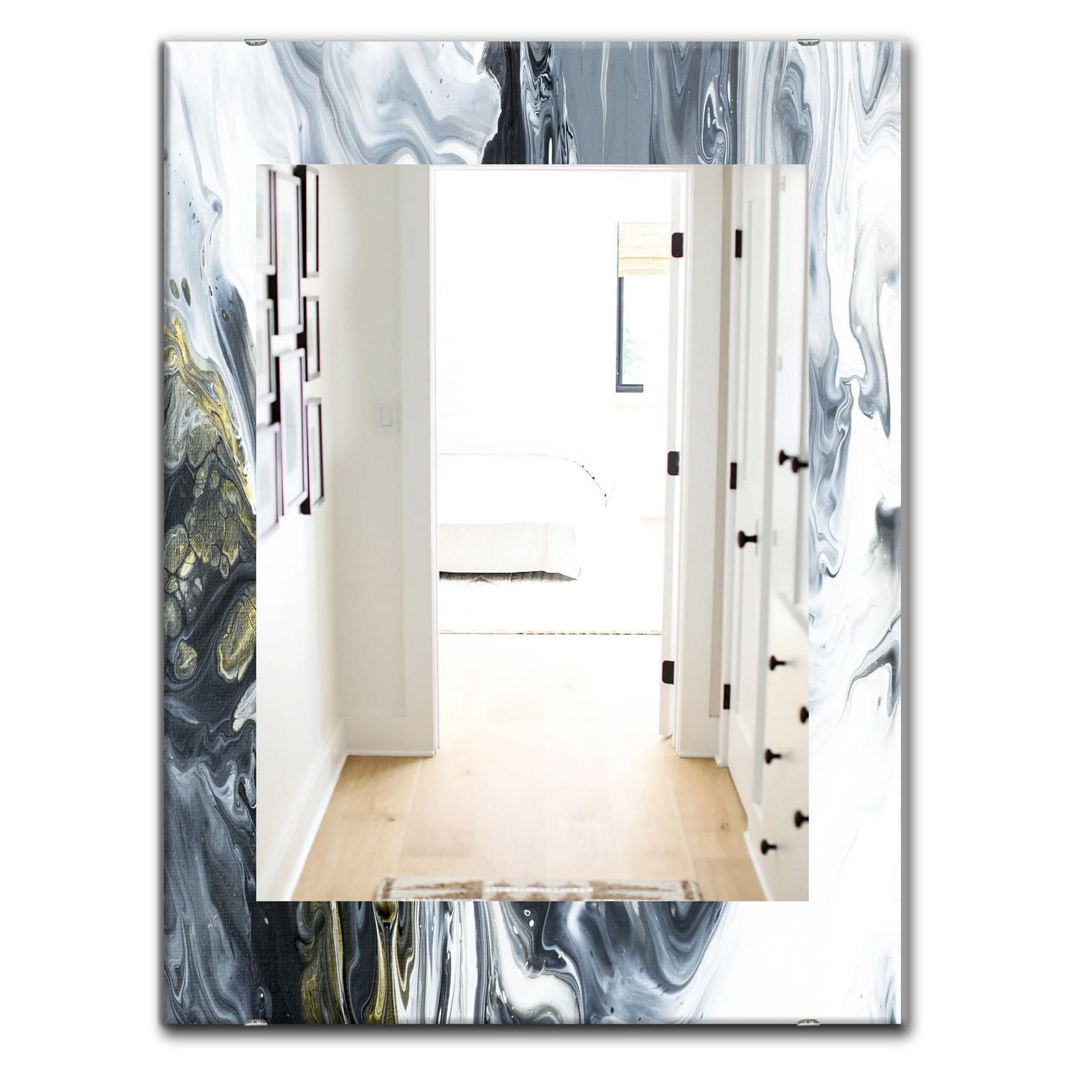 Click here for Designart marbled Geode 13 Mid-Century Mirror - Wa... prices