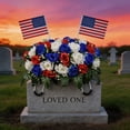 Artificial Memorial Saddle Flowers, 23.6" Cemetery Tombstone Decoration ...