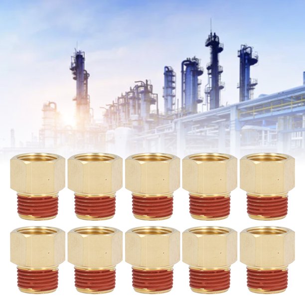 Brass Pipe Coupling, 10PCS 1/2 NPT Male To Female Pipe Fitting Standard ...