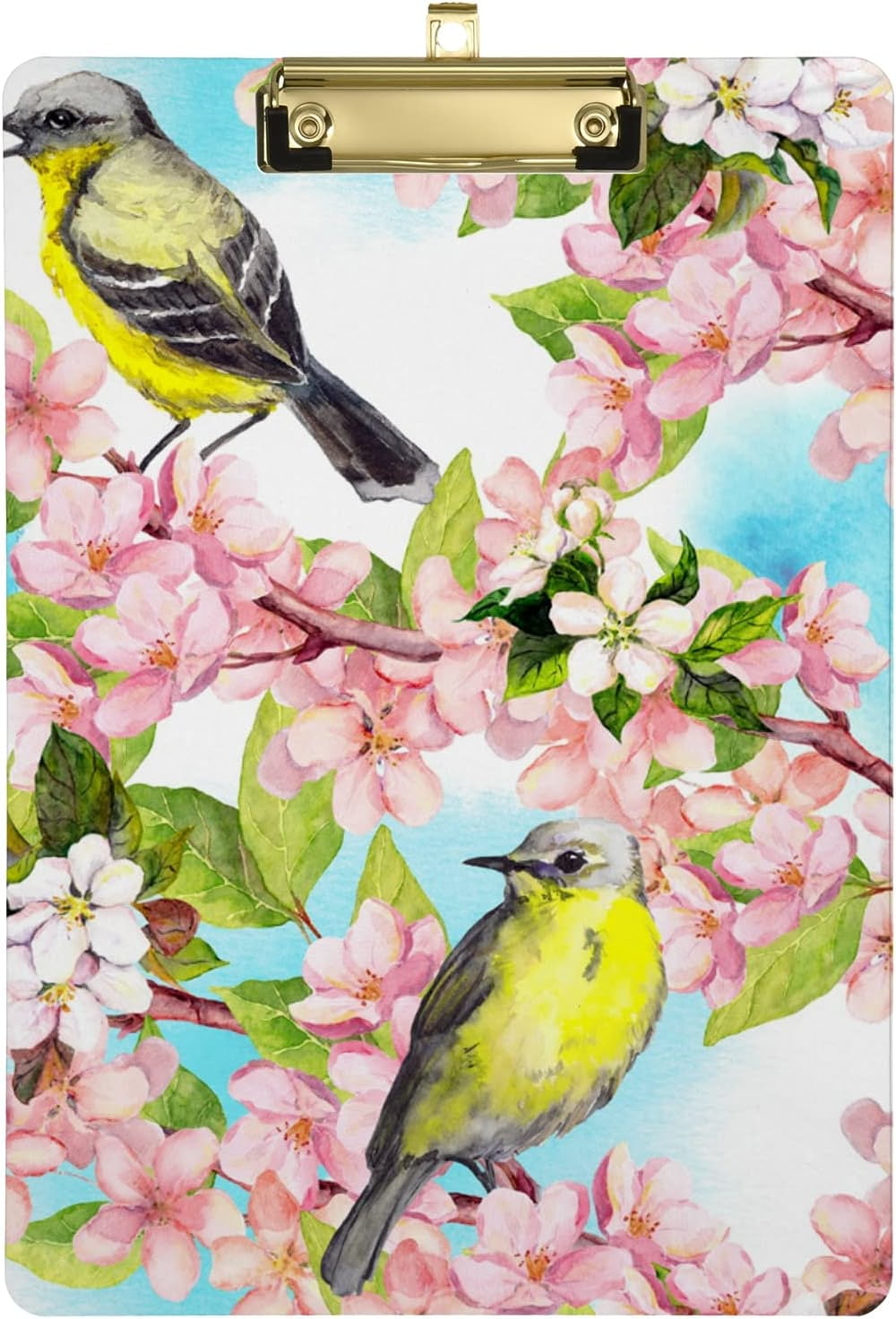 FMSHPON Spring Flowers Birds Clipboard Hardboard Wood Nursing Clip ...