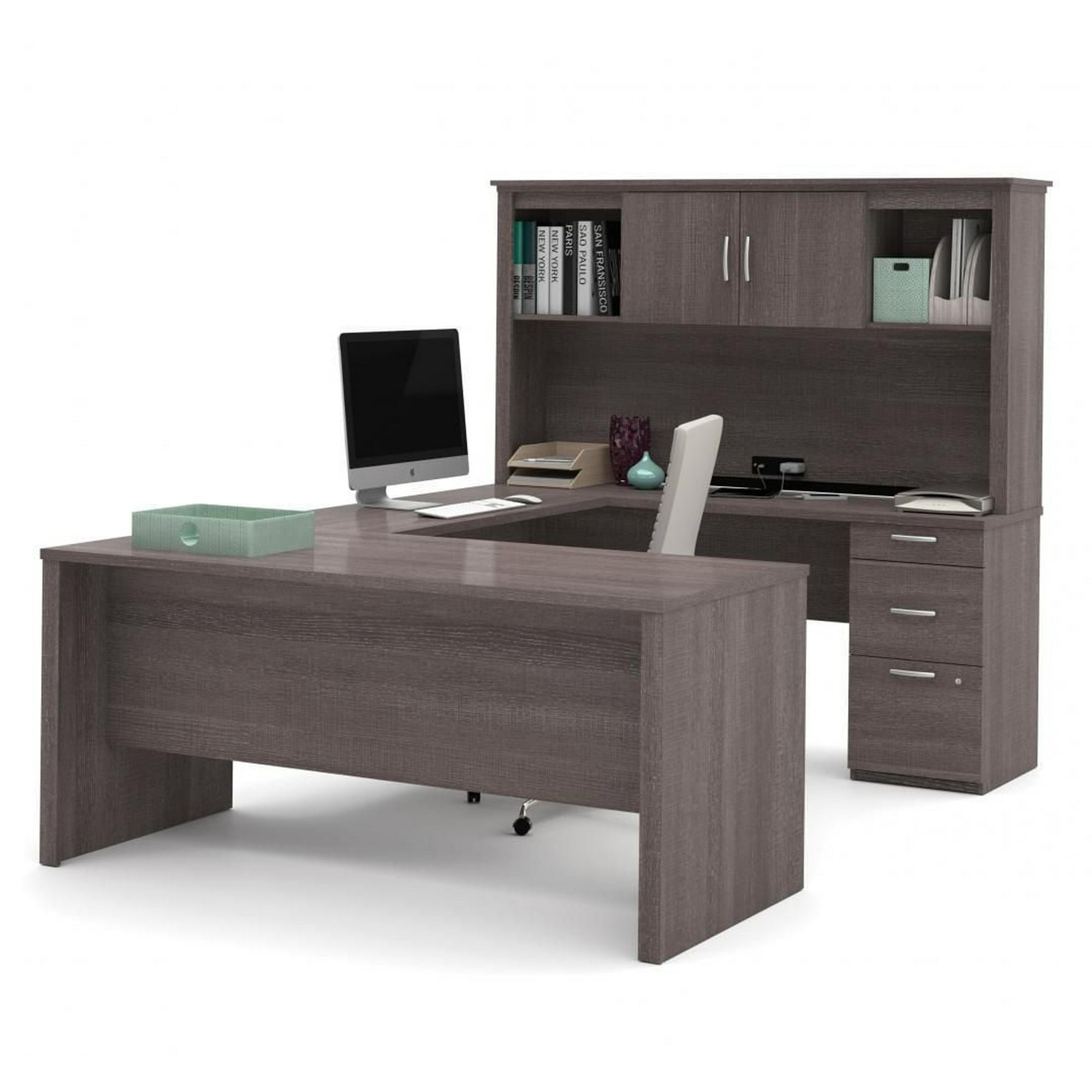 Click here for Bestar Logan U-Shaped Desk 66 W X 95.5 D X 66.5 H prices