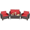 Lacoo 4-Piece Weather Rattan Furniture, Outdoor Patio Indoor ...