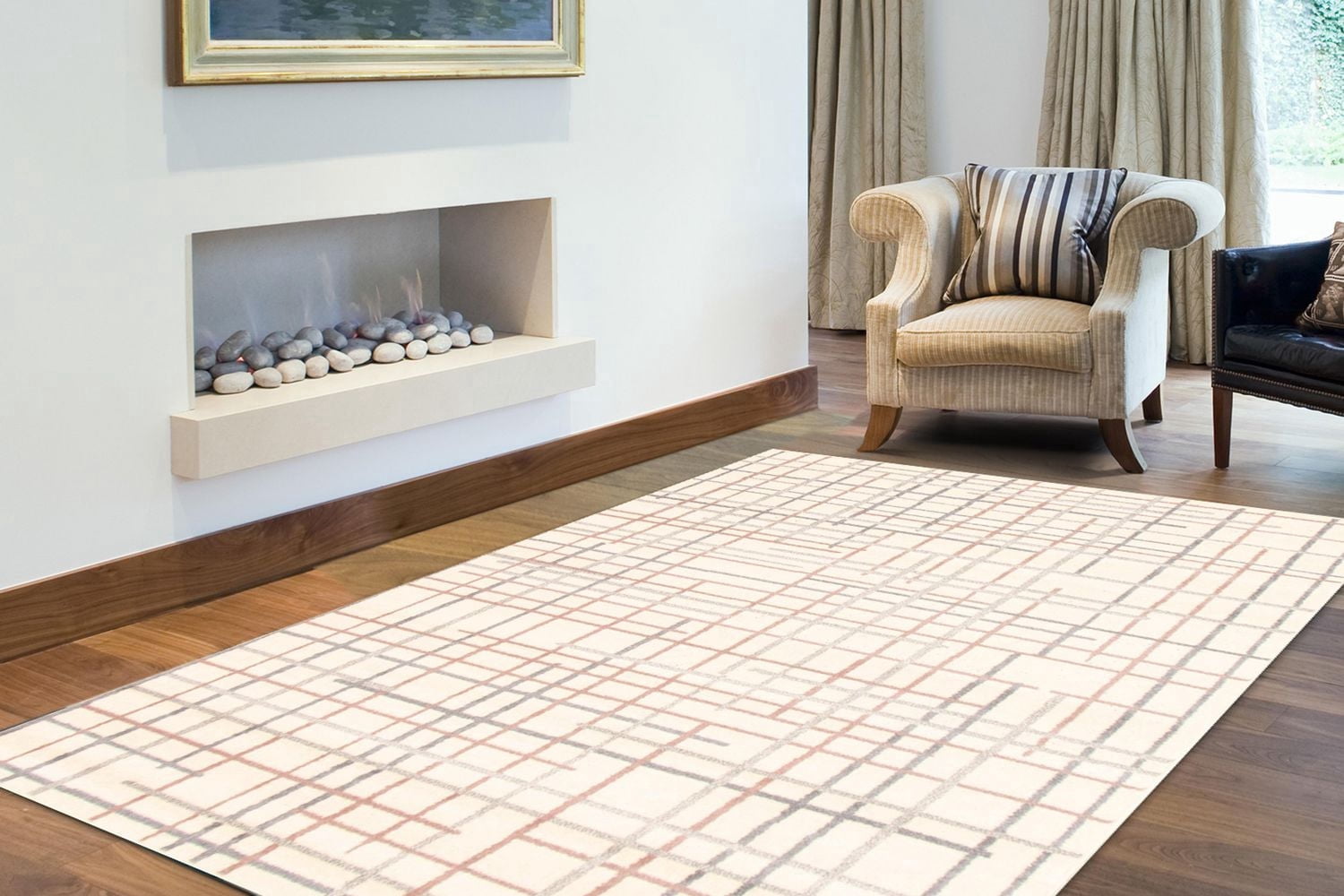 ECARPET Abstract Striped Area Rug, Modern Indoor Carpet Tessa ...