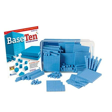 hand2mind Blue Plastic Base Ten Blocks Complete Set, Place Value Blocks ...