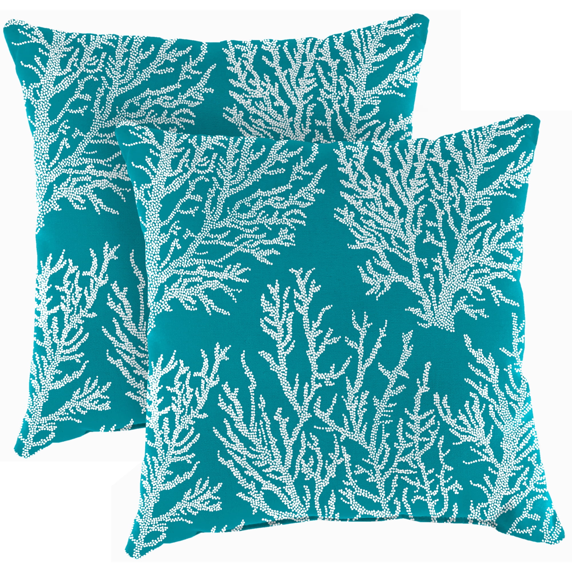 Jordan Manufacturing 16" x 16" Seacoral Turquoise Nautical Square ...