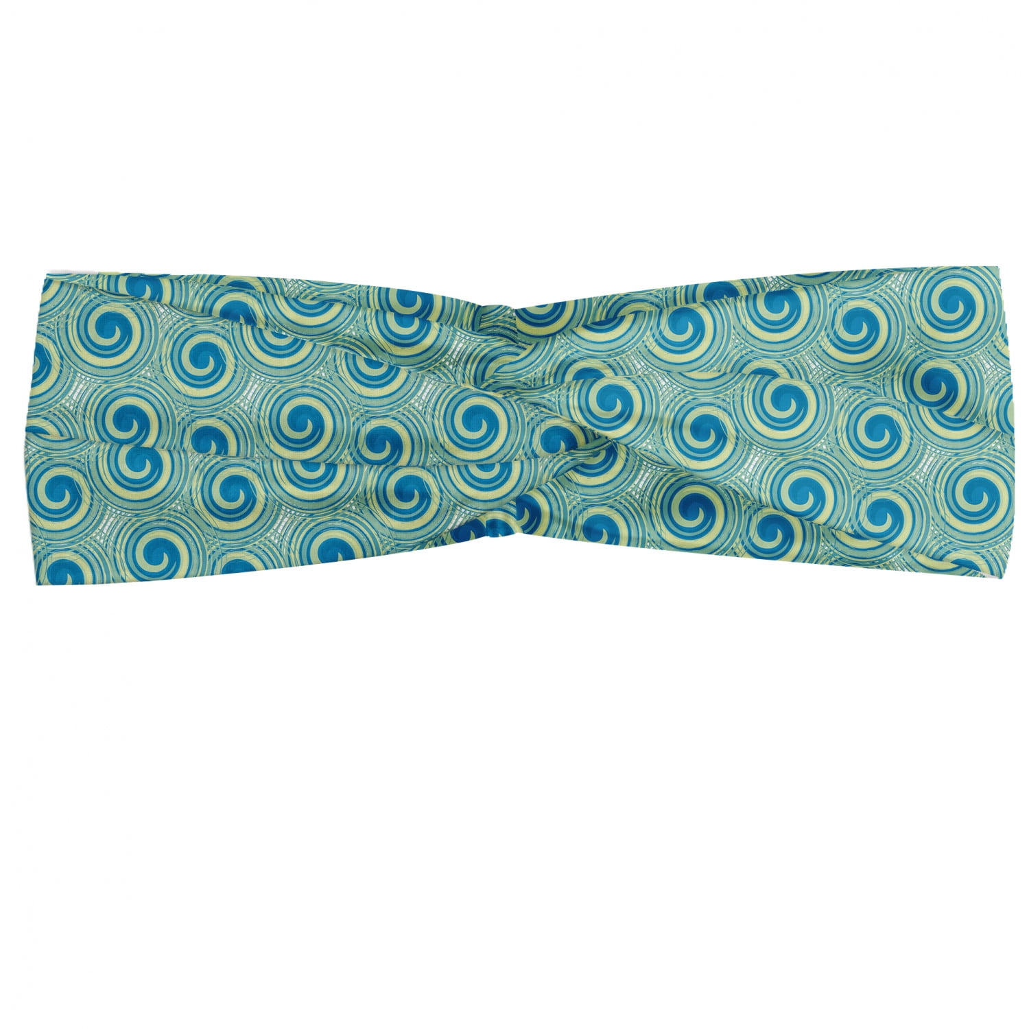 Abstract Headband, Continuous Swirls Circle Elements Retro Traditional ...
