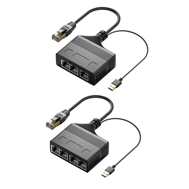 Rj45 Network Splitter Adapter Male 1 To 3 / 1 To 4 100mbps High-speed ...