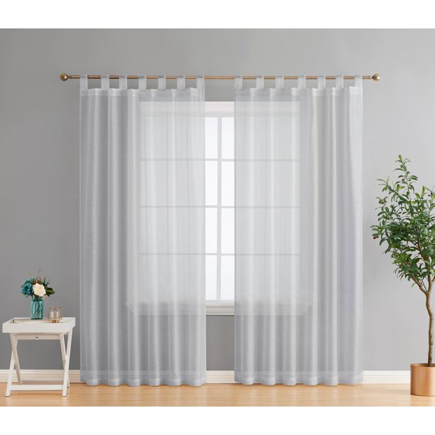Addison Sheer Tab Top Curtain Panels - Walmart.com