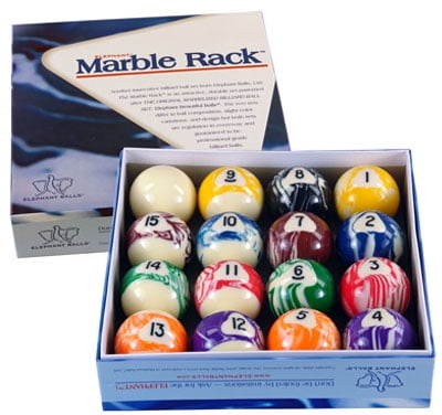 Elephant Balls Marble Rack 2 1/4” Pool Billiard Balls Set - Walmart.com