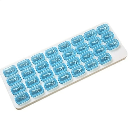 Removable Keyboard Shape Medicine Pill Case 31 Grids Monthly Pill Box ...