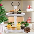 Urban Deco Two Tiered Wooden Kitchen Tray - Decorative Rustic Circle ...