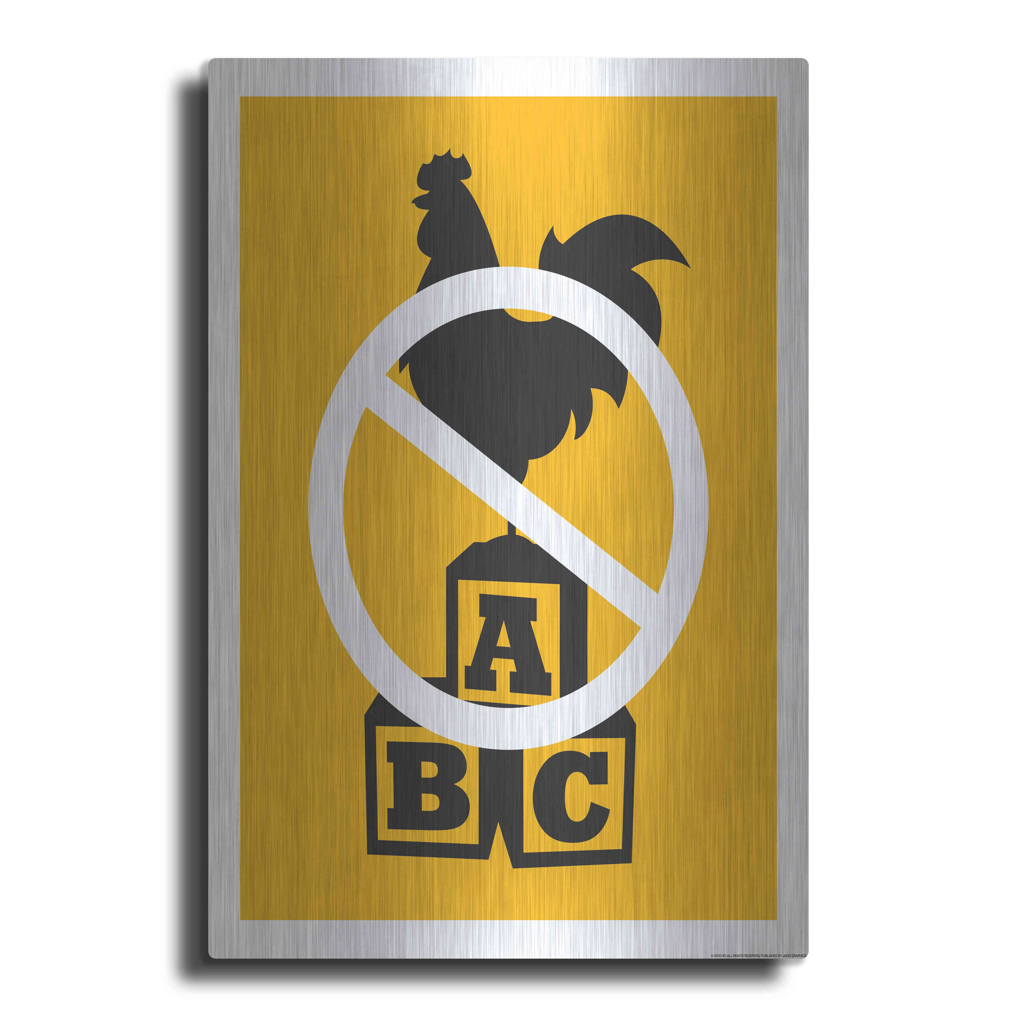 Luxe Metal Art 'No Blocking' by JJ Brando, Metal Wall Art, 16"x24 ...