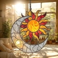 Sun And Moon Acrylic Suncatcher - Faux Stained Glass Window Hanging ...