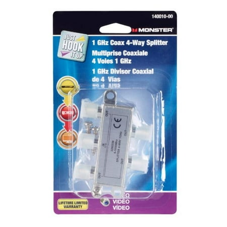 Monster 140010-00 1 GHz 4 Way Digital Coax Splitter | Walmart Canada