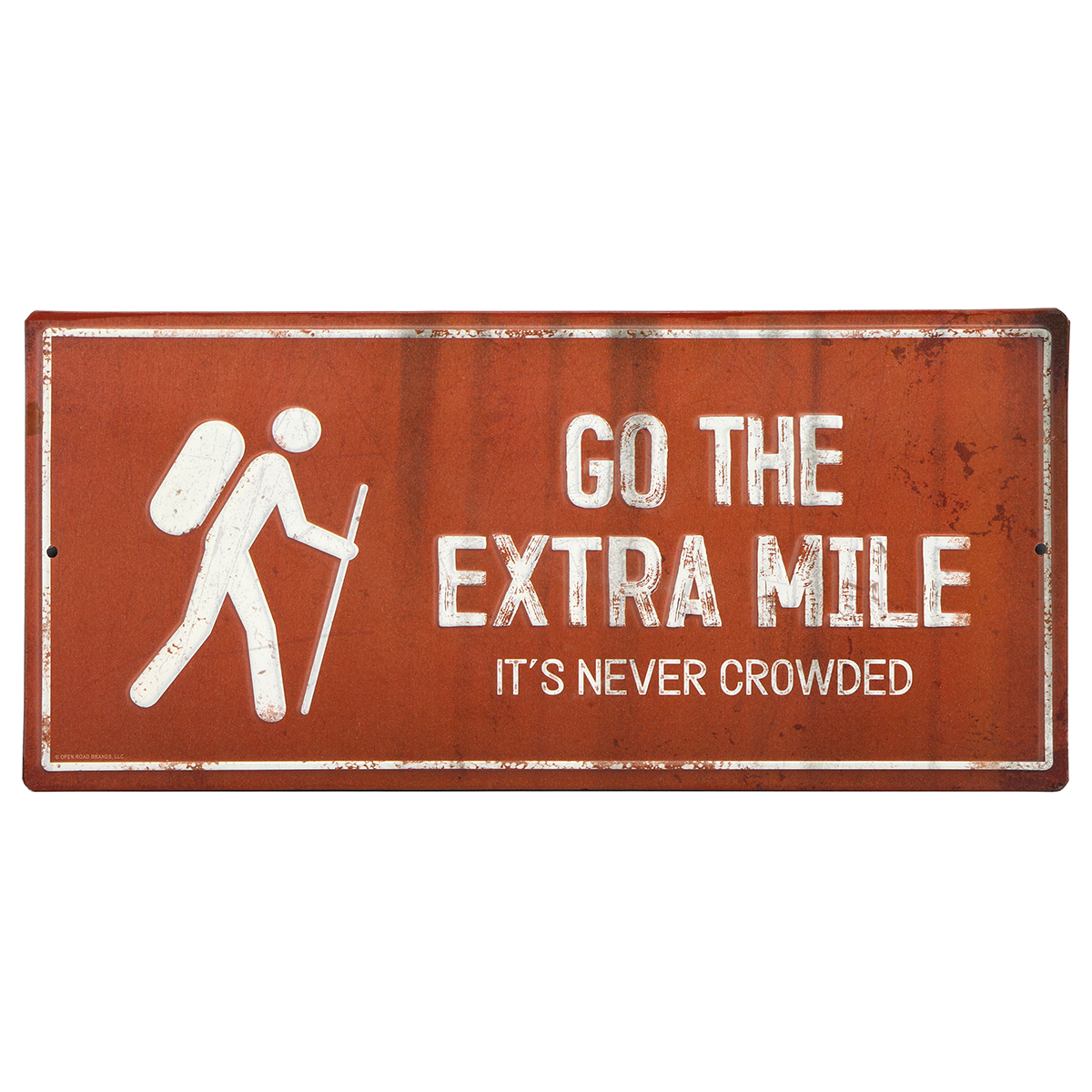 Go The Extra Mile Rustic Embossed Metal Sign - Walmart.com