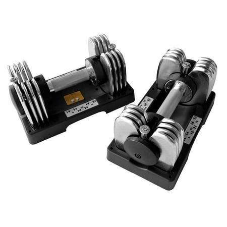 Bayou Fitness Pair of 25 lb. Adjustable Dumbbells - Walmart.com