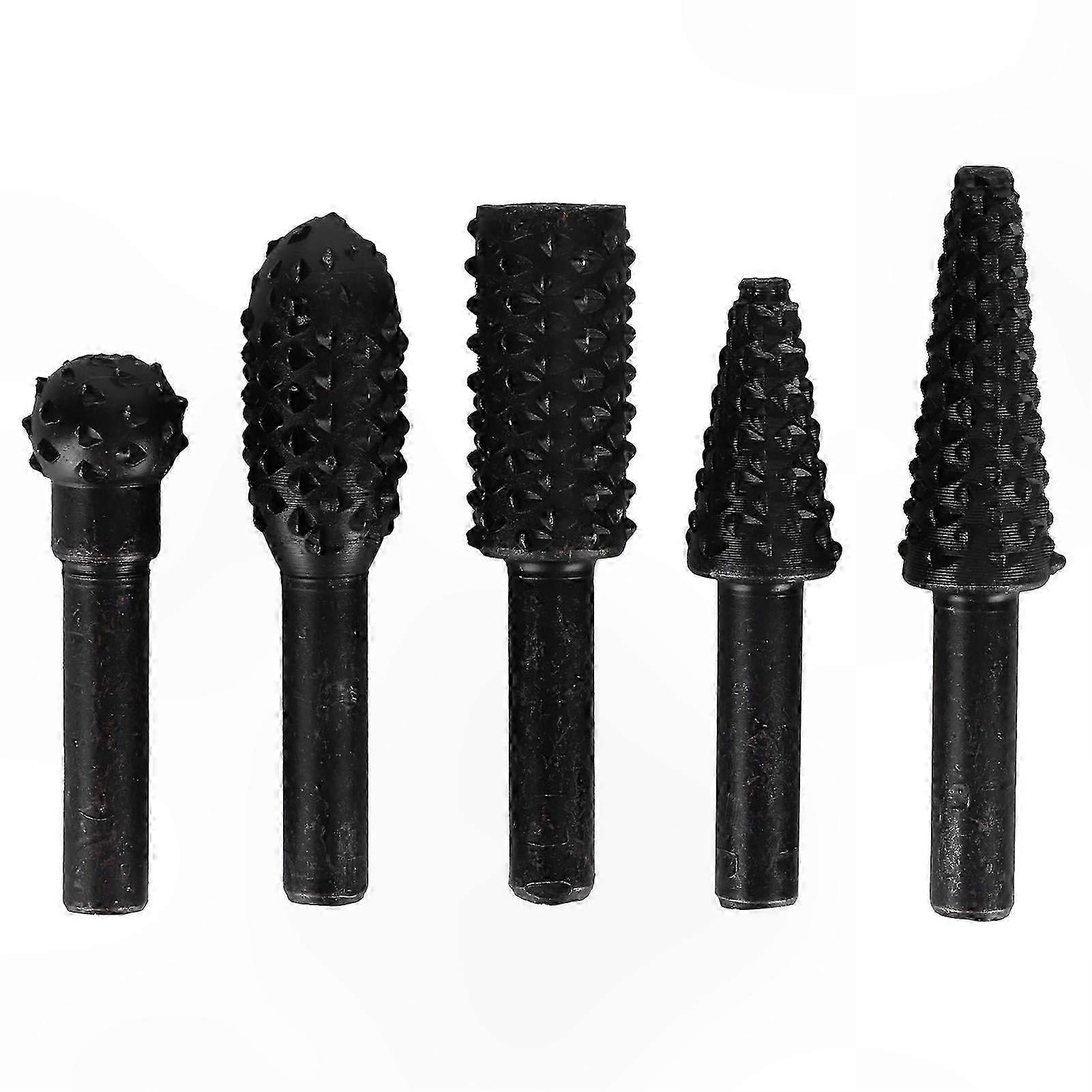 5-Piece Wood Carving Rasp Set with Special Shaped Grinding Heads for ...