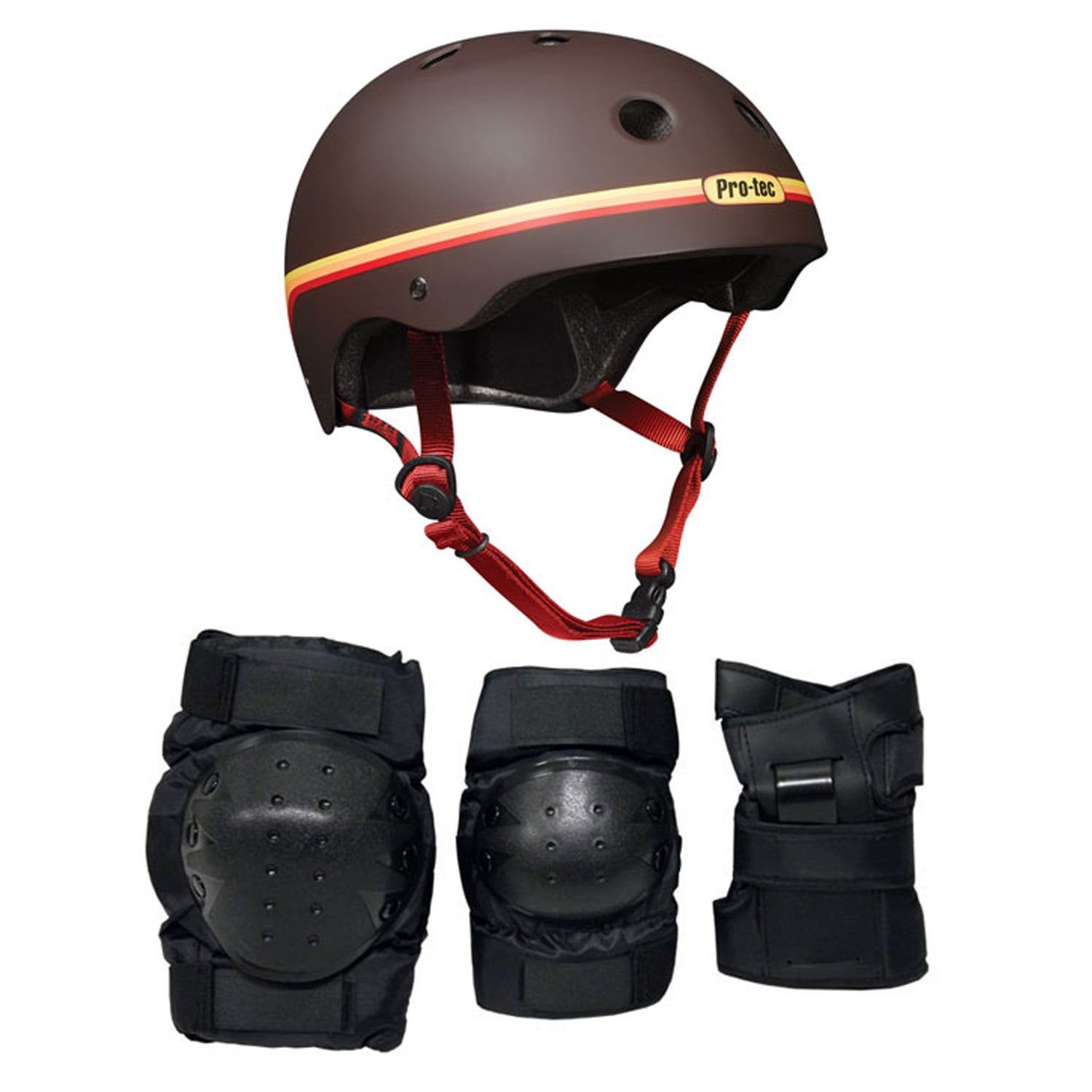 PRO TEC Skateboard Helmet CLASSIC Brown Retro Sz XS Elbow/Knee/Wrist ...
