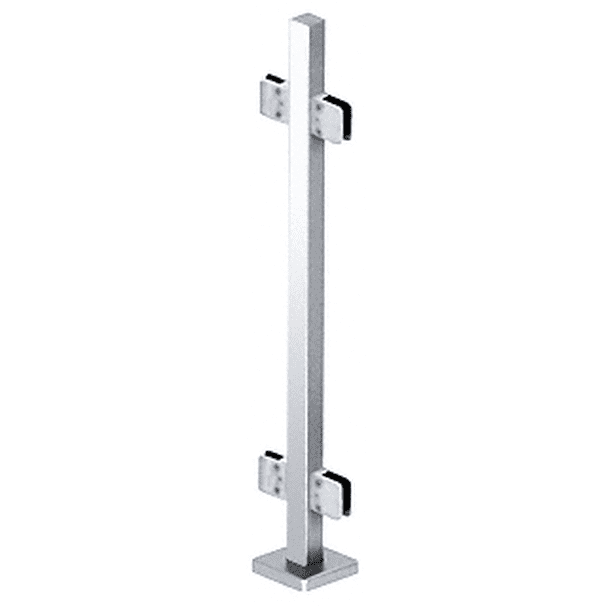 CRL SPS42CPS Polished Stainless 42" Steel Square Glass Clamp 180 Degree ...