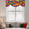 Color Blocks Tie Up Valance Curtains Green Blue Red Yellow Orange ...
