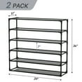 2 Pack 6-Tier Shoe Rack Small Spaces Storage Steel Frame And Fabric ...
