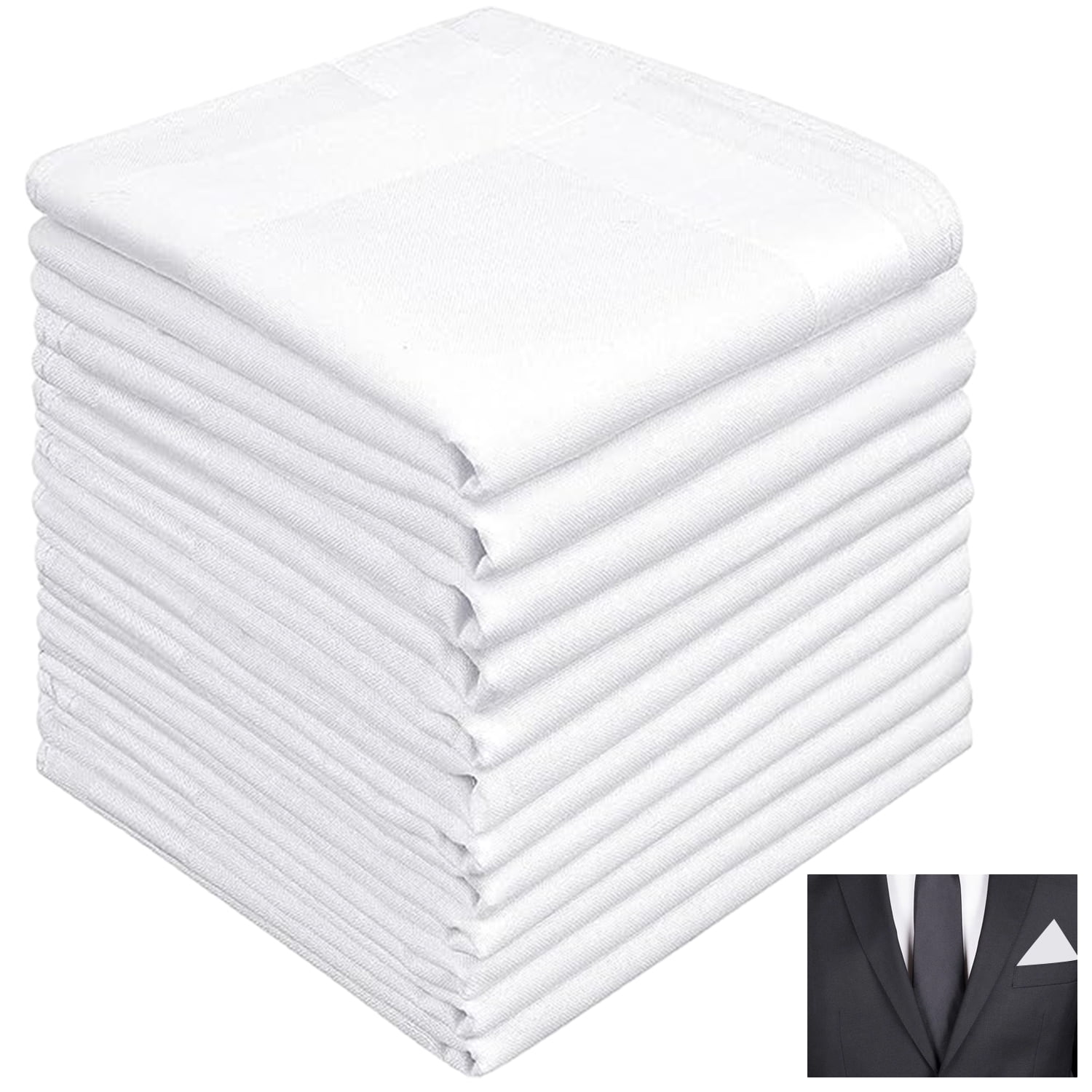 Click here for Hesignd 12 Pack Mens Handkerchief  White Handkerch... prices