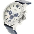 Fossil Men's JR1480 Blue Leather Quartz Fashion Watch with Chronograph ...